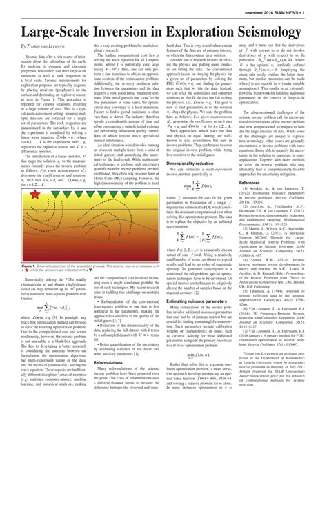 Pdf Large Scale Inversion In Exploration Seismology