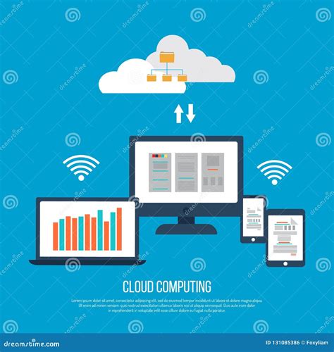 Cloud Computing Concept With Computer Stock Vector Illustration Of Mobility Infrastructure