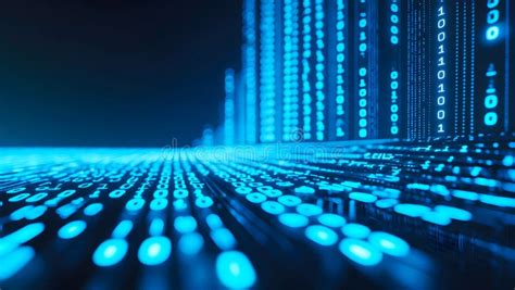 An Illustration Of Digital Data With Blue Binary Code Digital Matrix