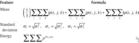 1 Extracted 3d Wavelet Statistical And Cooccurrence Features Download Scientific Diagram