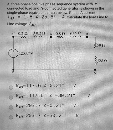 solved a three phase positive phase sequence system withy connected