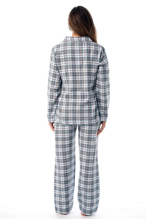 Just Love Womens Plus Size Cotton Plaid Long Sleeve Flannel Pajama Set