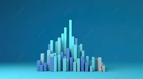 성공적인 성장을 보여주는 주식형 차트 막대가 있는 3d 최소 비즈니스 개념 파란색 배경 3차원 그래프 데이터 3d 3d