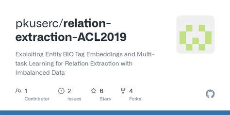 Github Pkusercrelation Extraction Acl2019 Exploiting Entity Bio Tag Embeddings And Multi