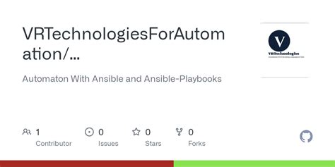 Github Vrtechnologiesforautomation Ansible And Ansible Playbooks Automaton With Ansible And