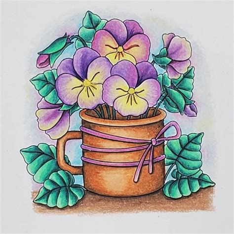 Spring Tiny Illustrations Colouring Page Set For Adults 24 Floral Tiny