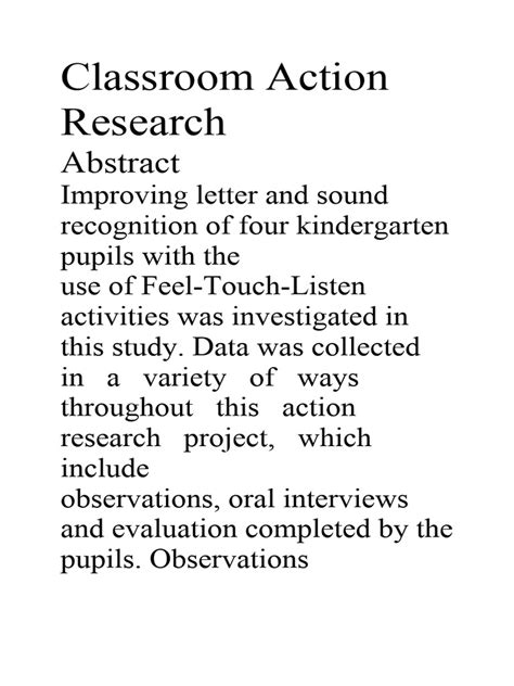 Classroom Action Research Pdf Literacy Neuroscience