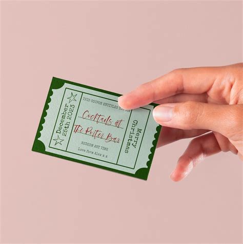 Editable Christmas T Tokens Printable Personalised Love Coupons