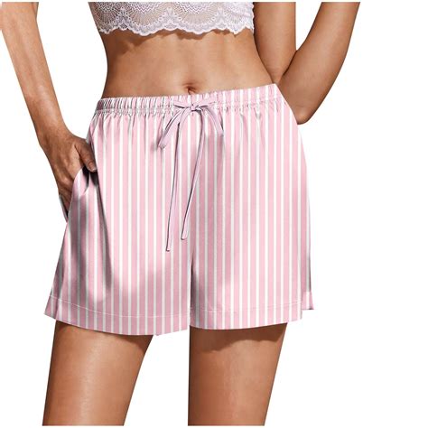 Absuyy Satin Pajamas Shorts For Women High Waisted Cozy Lounge Pants
