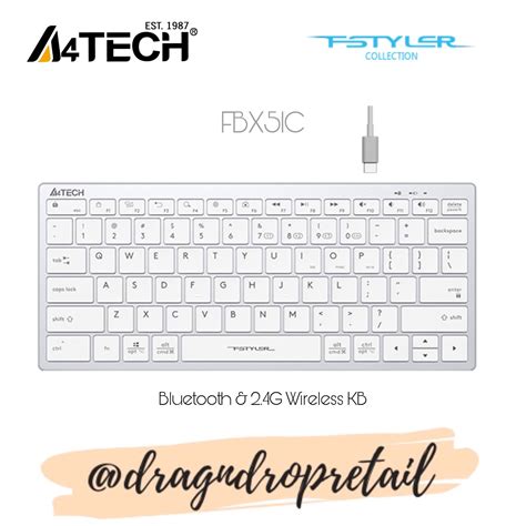 A4tech Fstyler Fbx51c Rechargeable Bluetooth And 2 4g Wireless Compact Mini Keyboard Lazada Ph