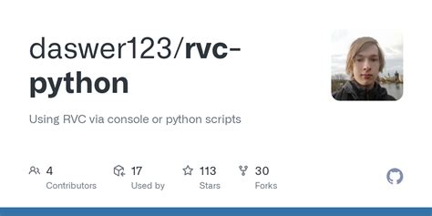 Github Daswer123rvc Python Using Rvc Via Console Or Python Scripts