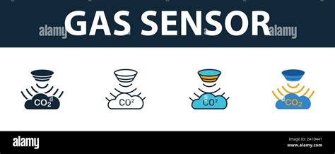 Gas Sensor Icon Set Premium Symbol In Different Styles From Sensors Icons Collection Creative