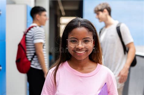 Latina College Student Girl With Thumbs Up Stock Image Image Of