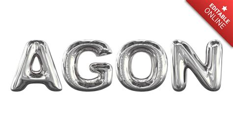 Agon Silver Balloon Metal Text Effect Generator