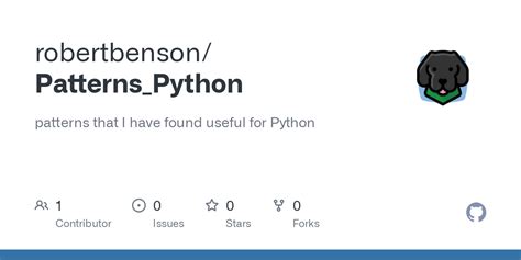 Github Robertbensonpatternspython Patterns That I Have Found