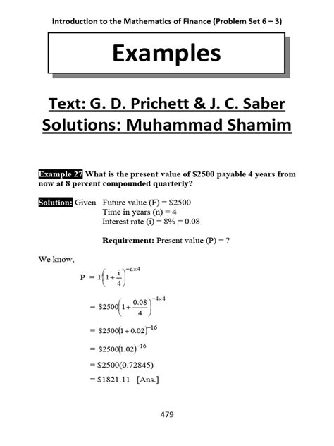 63 Problem Set 6 3 10 Pdf Present Value Interest