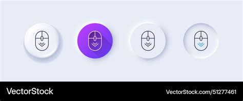 Scroll Down Mouse Line Icon Scrolling Screen Sign Vector Image