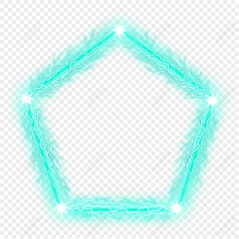 Lightning Effect Border Pentagongreen Lightning Borderlightthunderbolt Border Decoration Png