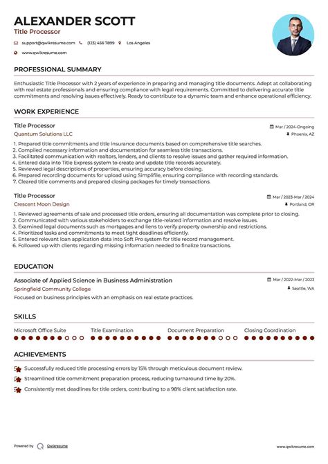 10 Title Processor Resume Samples And Templates For 2025