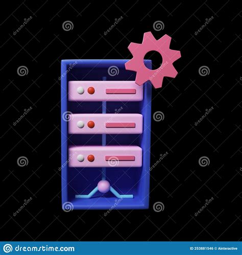 Pink And Blue Server Setting Symbol 3d Rendering Black Stock