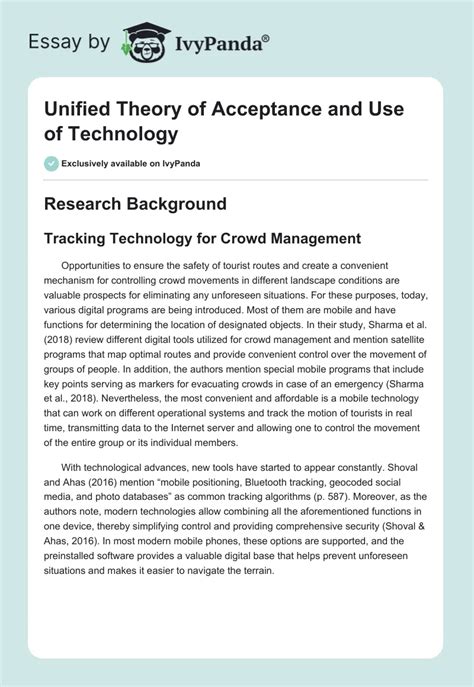 Unified Theory Of Acceptance And Use Of Technology 1119 Words Proposal Example
