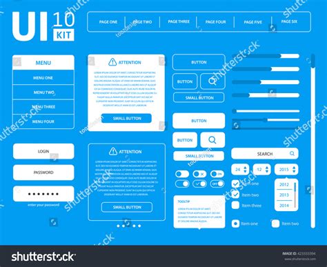 Vector Ui Kit Stock Vector Royalty Free 423333394 Shutterstock
