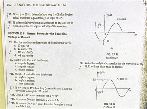 Solved III SINUSOIDAL ALTERNATING WAVEFORMS Given Chegg