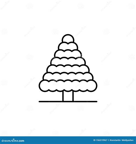 Tree Cedar Icon Simple Thin Line Outline Vector Of Trees Icons For Ui And Ux Website Or