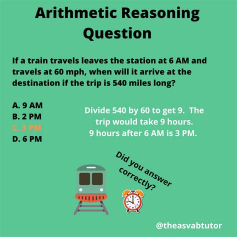 The Asvab Tutor Presents Explanation To Distance Question About A Train The Asvab Tutor