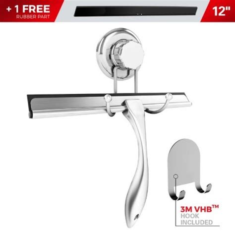 Shower Squeegee With Matching Suction Cup Hook 12 Inch Ha S73118a Asin B079ldc8w4