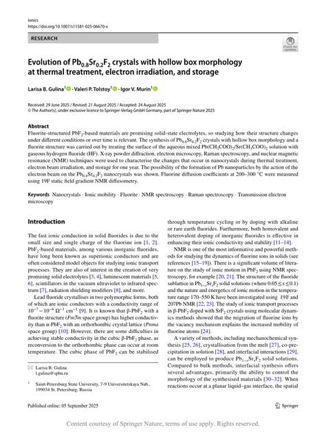 Evolution Of Pb0 8sr0 2f2 Crystals With Hollow Box Morphology At