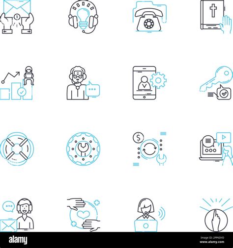 Web Assistance Linear Icons Set Support Assistance Helpdesk Guidance Troubleshooting
