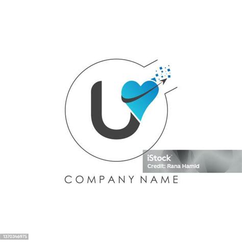 초기 문자 창조적 인 사랑 기호 생명 공학 타이포그래피 벡터 템플릿 추상 문자 U 로고 디자인 검은색에 대한 스톡 벡터 아트 및 기타 이미지 Istock