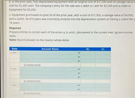 Solved Recording Error Corrections Related To Equipment On