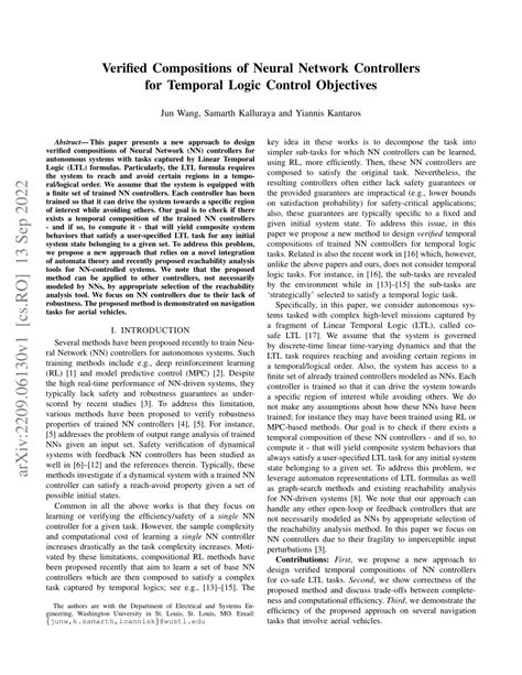 Pdf Verified Compositions Of Neural Network Controllers For Temporal Logic Control Objectives