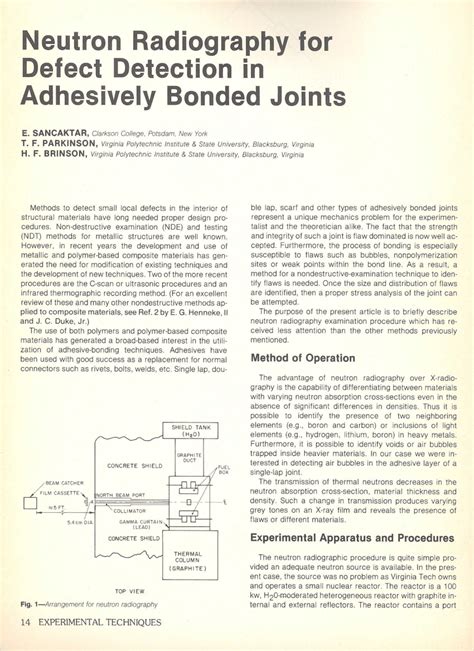 Pdf Neutron Radiography For Defect Detection In Adhesively Bonded Joints