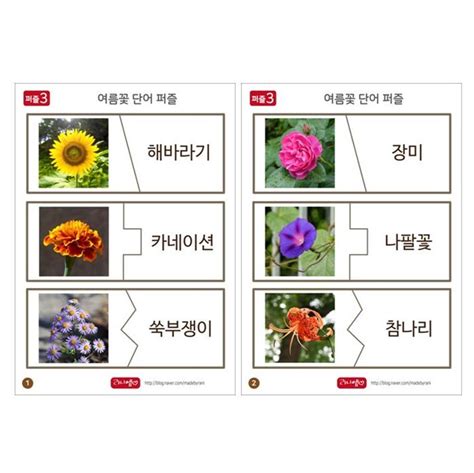 퍼즐3 여름꽃 단어 퍼즐 네이버 블로그