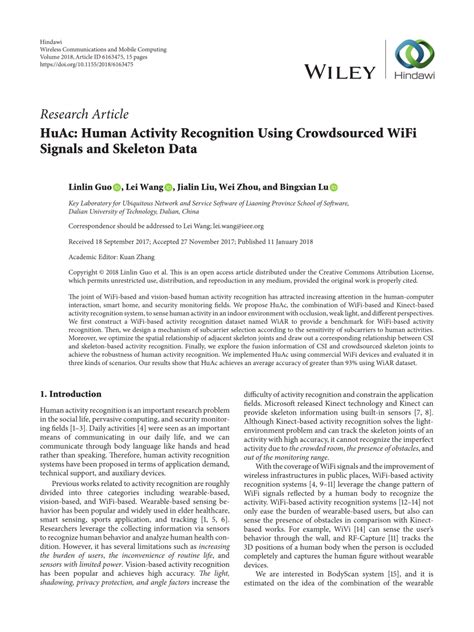 Pdf Huac Human Activity Recognition Using Crowdsourced Wifi Signals