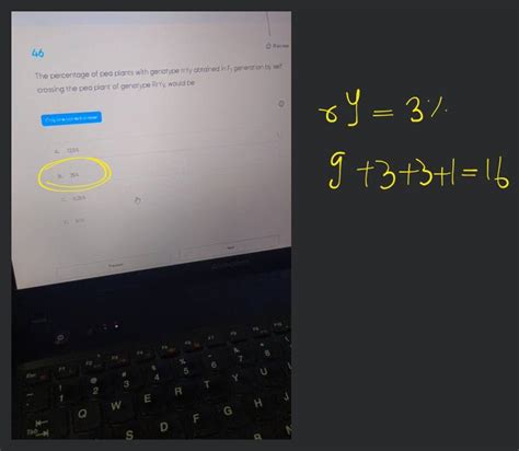 46 Review The Percentage Of Pea Plants With Genotype Rryy Obtained In F1