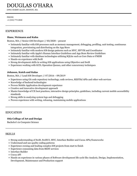 IOS Developer Resume Samples Velvet Jobs IOS Developer Resume Samples Velvet Jobs