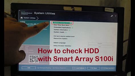 How To Check Hdd With Smart Array S100i Youtube