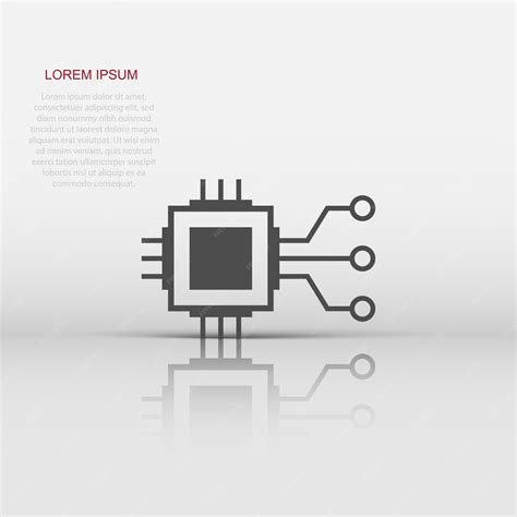 premium vector computer chip icon in flat style circuit board vector