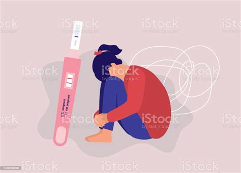 십대 소녀는 임신 중에 양성 반응을 보였습니다 두 줄무늬가있는 임신 자체 테스트 키트 십대 임신에 대한 스톡 벡터 아트 및 기타 이미지 십대 임신 임신 슬픔 Istock