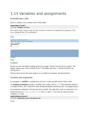Understanding Variables And Assignments In Programming Course Hero
