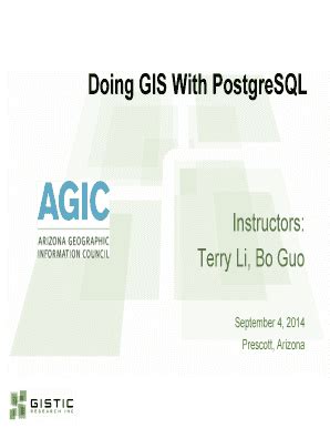 Fillable Online Doing GIS With PostgreSQL Fax Email Print PdfFiller