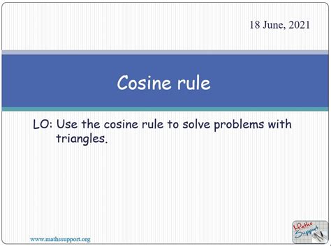 Maths Igcse E8 50 The Cosine Rule Math Support