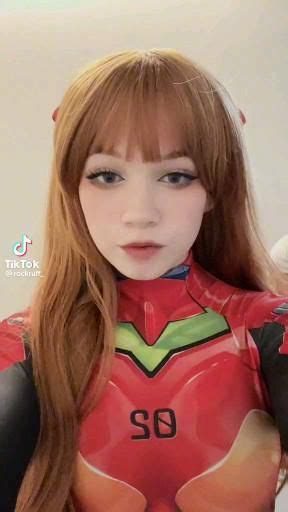 Asuka Evangelion Cosplay Gaya Rambut Dengan Poni Gaya Rambut Gadis