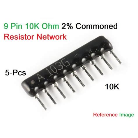 3pcs Resistor A09 103 Network 9 Pin 10k Commoned Resistor 10k Ohm Tolerance ±2 Common