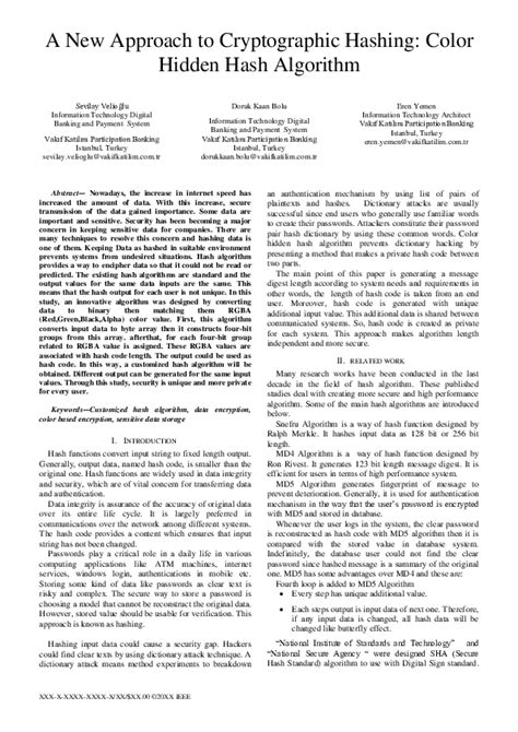 Pdf A New Approach To Cryptographic Hashing Color Hidden Hash Algorithm