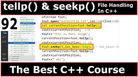 C Tutorial Tellp And Seekp File Handling In C How Writing